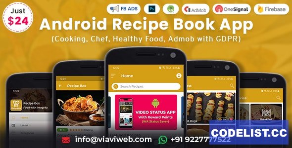Android Recipe Book App Cooking Chef Healthy Food Admob With GDPR Android Recipe Book App Cooking Chef Healthy Food Admob With GDPR